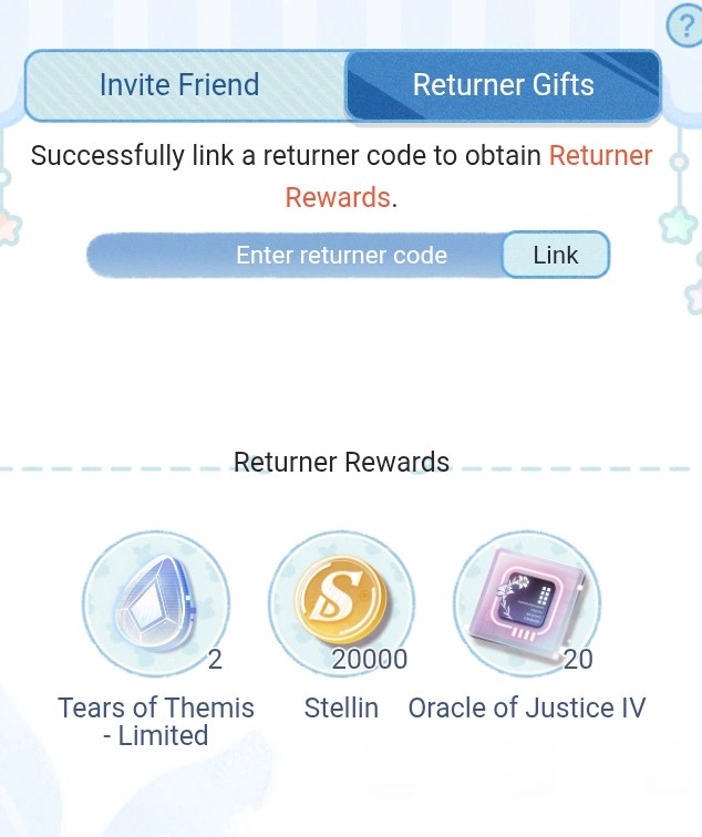RETURNER GIFT CODE! Let's help each other ️ ️🥰 Tears of Themis | HoYoLAB
