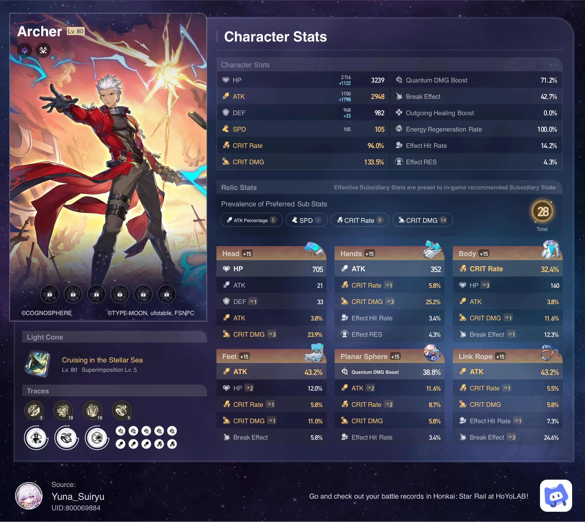 My Archer Build Honkai: Star Rail | HoYoLAB