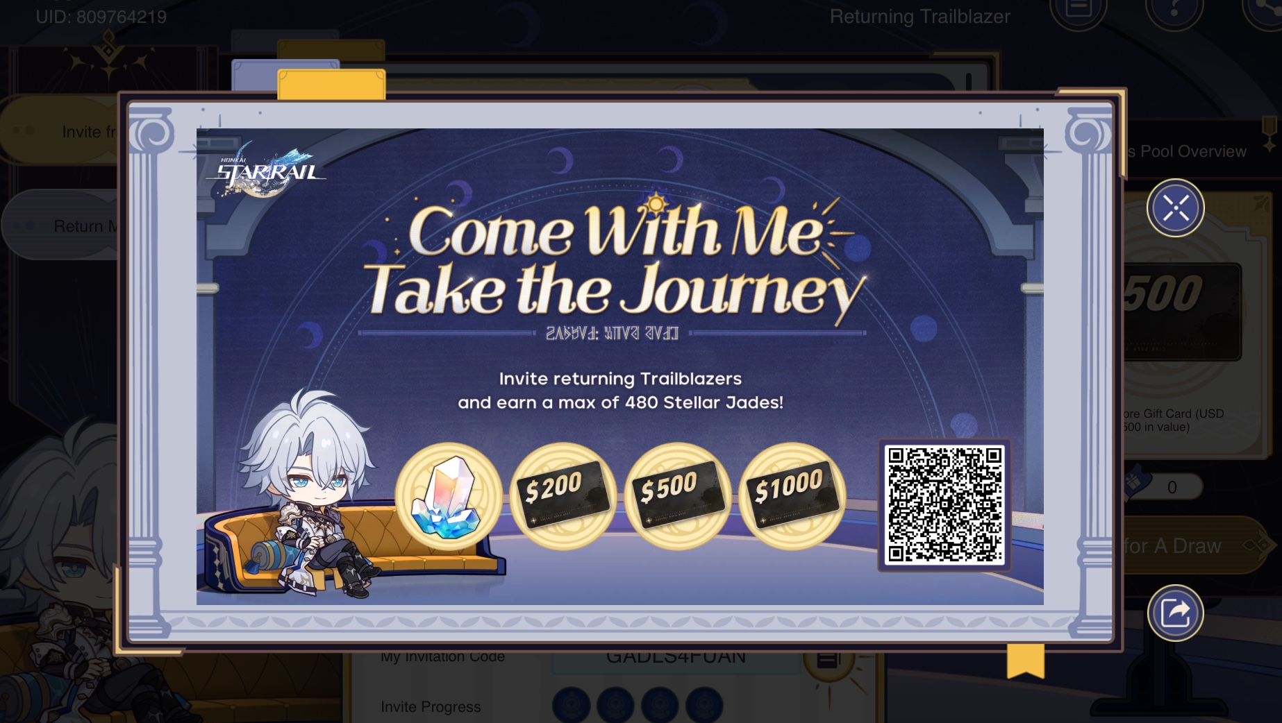 Invite code for Honkai: Star Rail Honkai: Star Rail | HoYoLAB