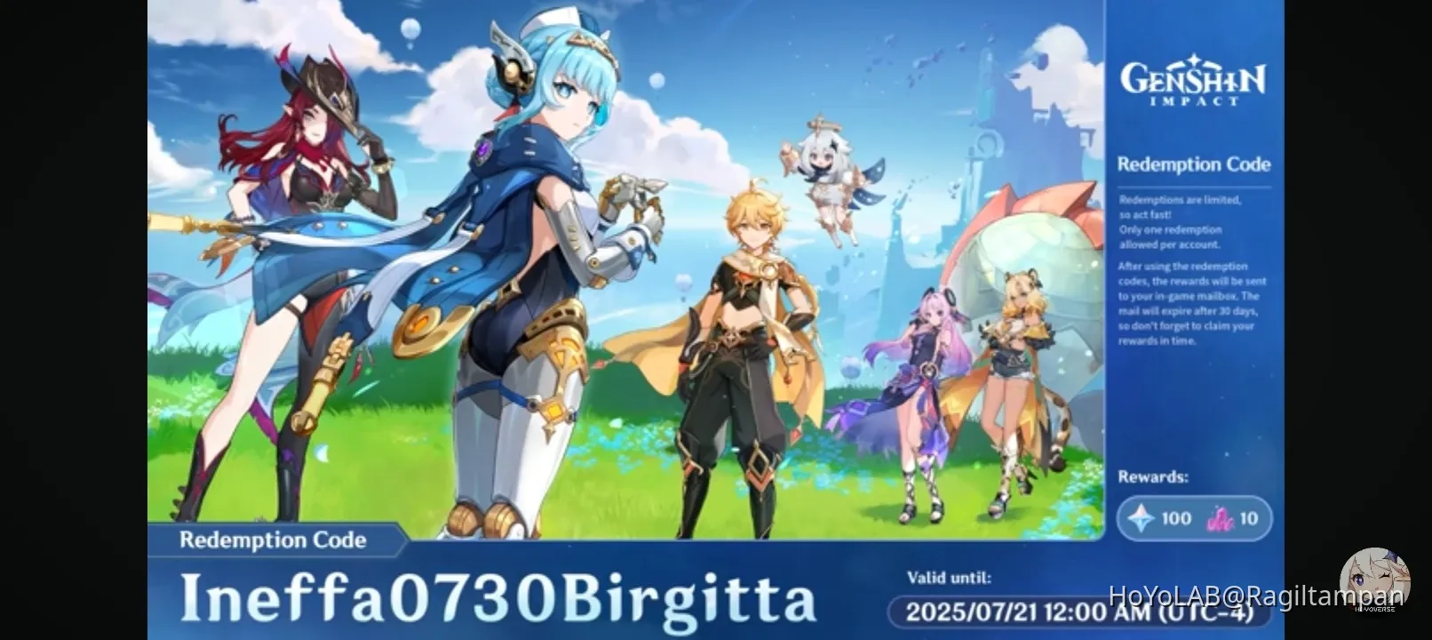 Redeem code genshin 5.8 Spesial program Genshin Impact | HoYoLAB