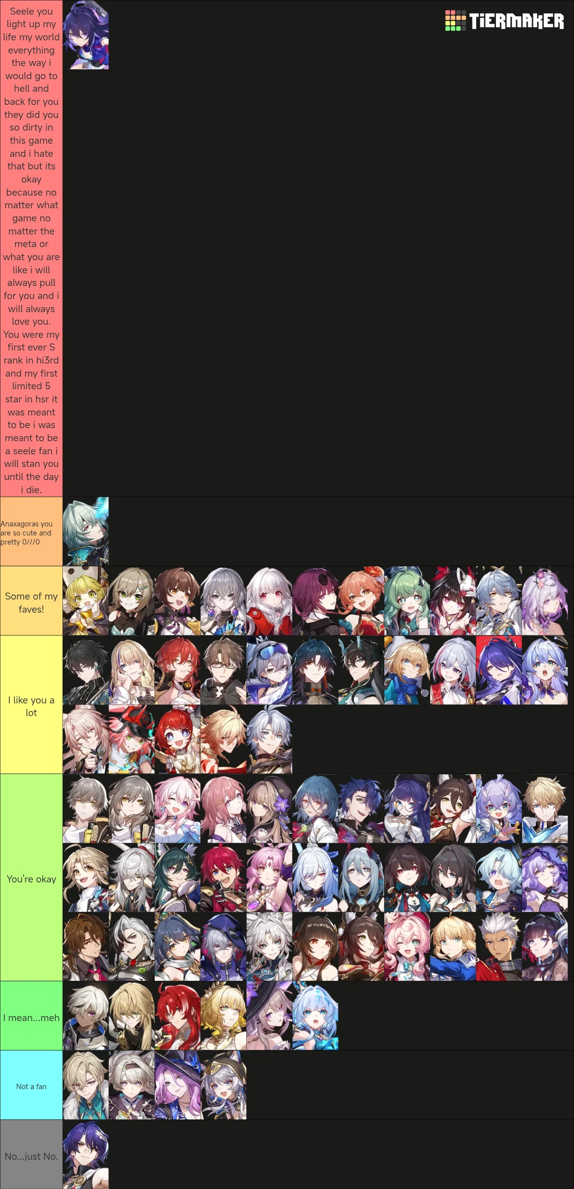 hsr characters ranked on how much i like them Honkai: Star Rail | HoYoLAB