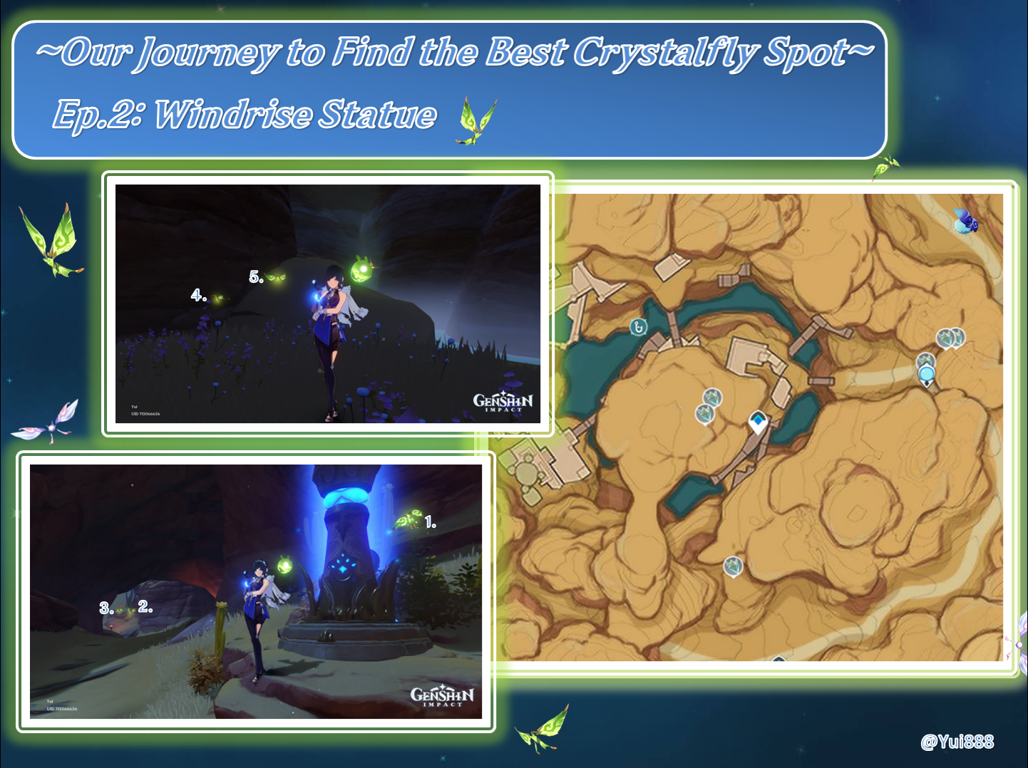 ~Our Journey to Find the Best Crystalfly Spot~ Ep.2 Genshin Impact ...