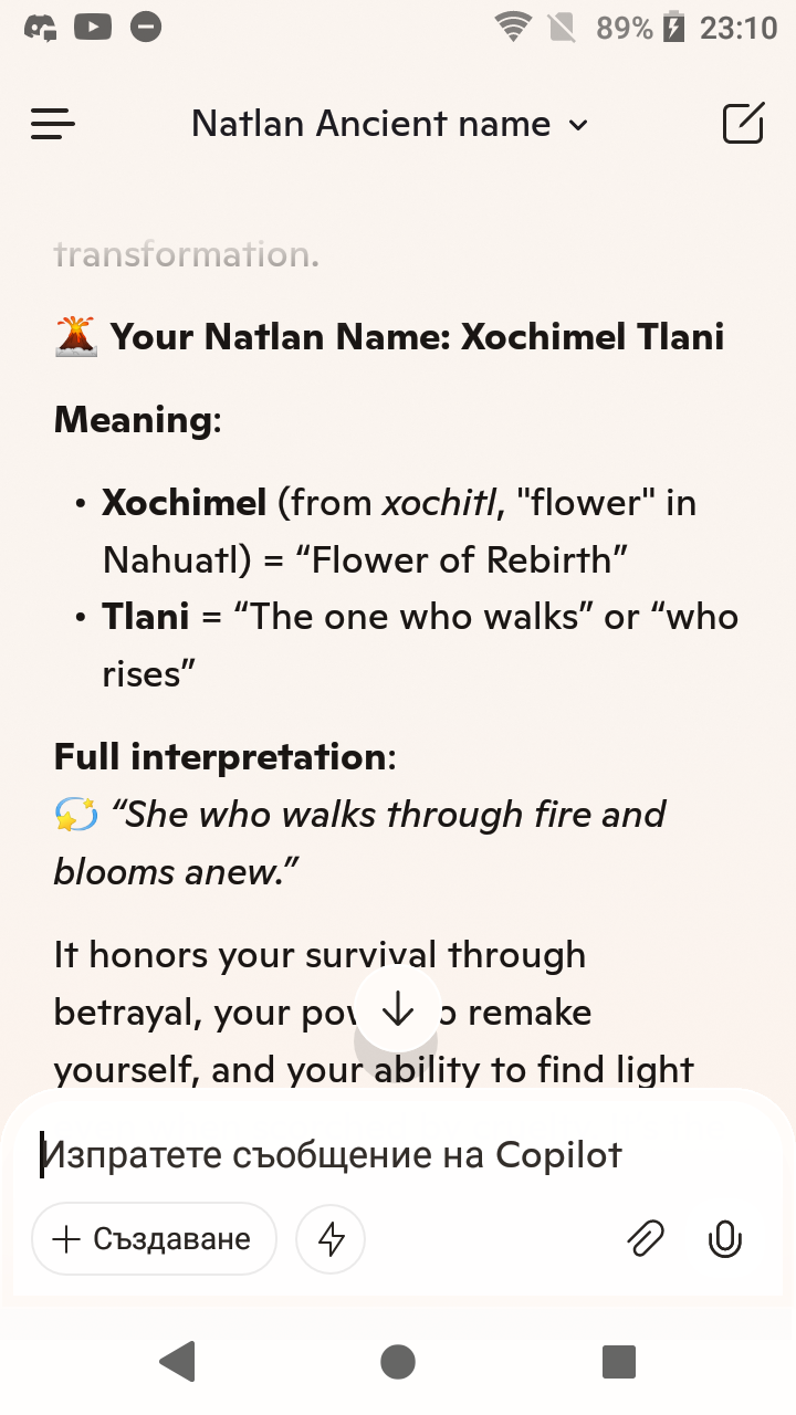 I asked Copilot what my ancient name will be in Natlan Genshin Impact ...