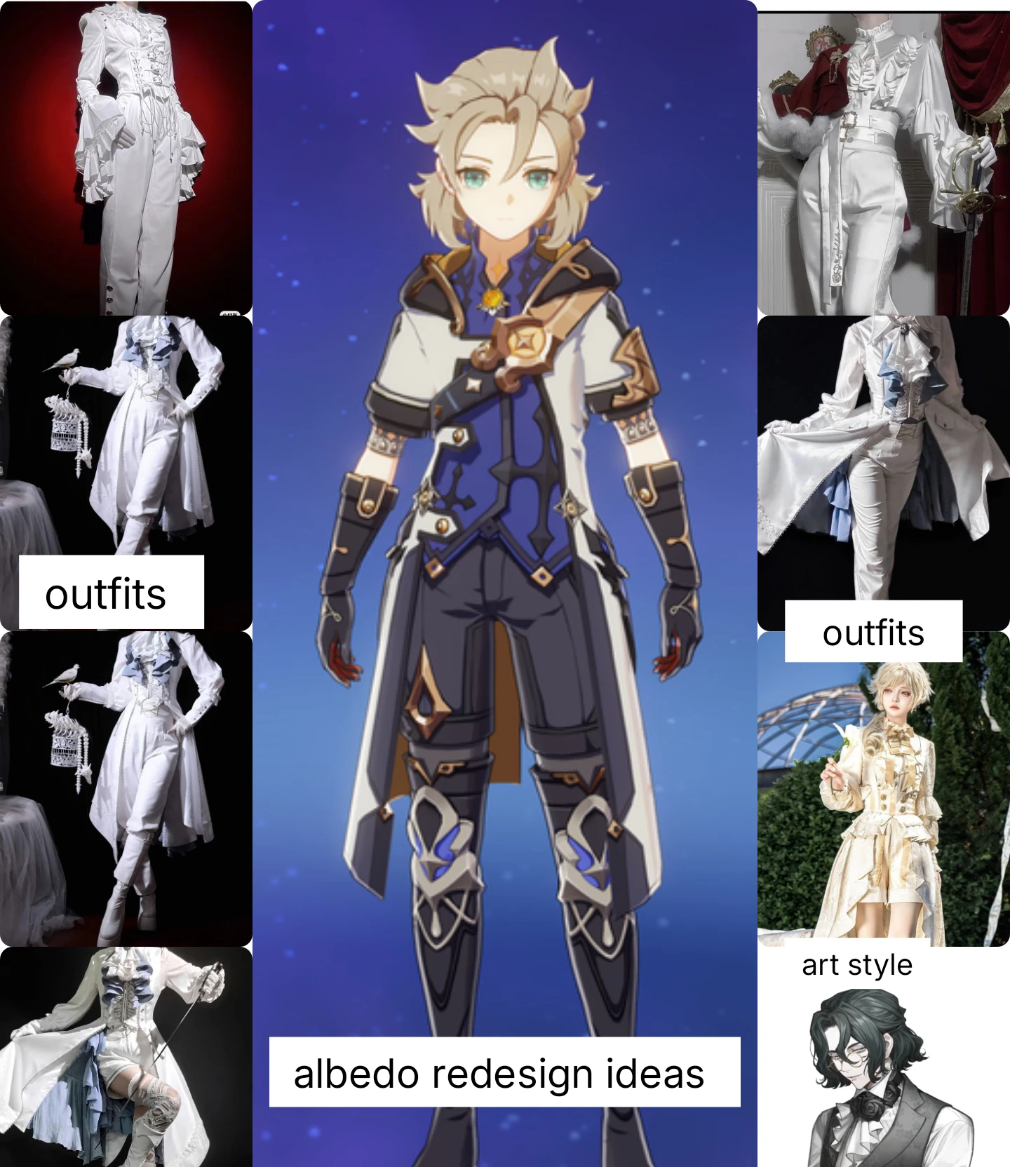 Albedo redesign mood board Genshin Impact | HoYoLAB