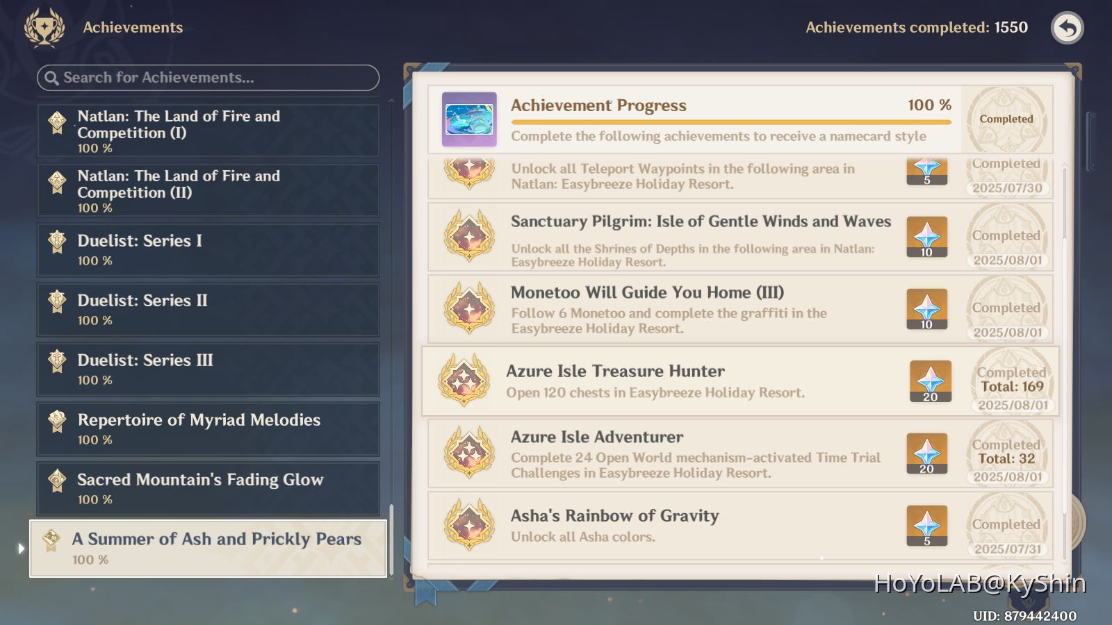 V5.8 Max Count of the achievement: A Summer of Ash and *****ly Pears ...