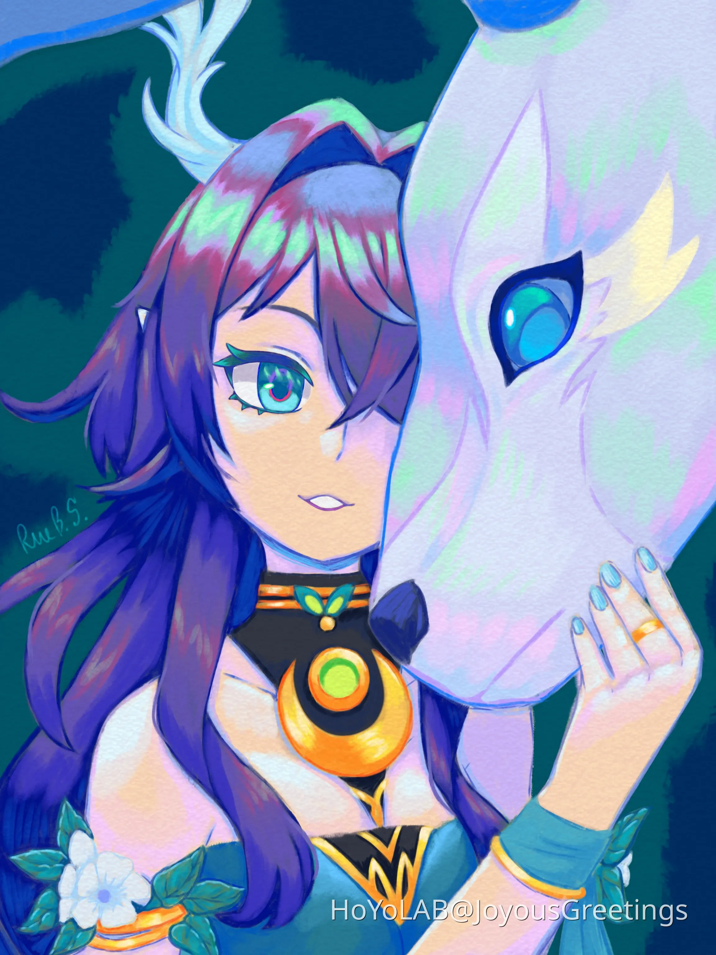 Drawing every teased Nod-Krai character day 12: Lauma! Genshin Impact ...