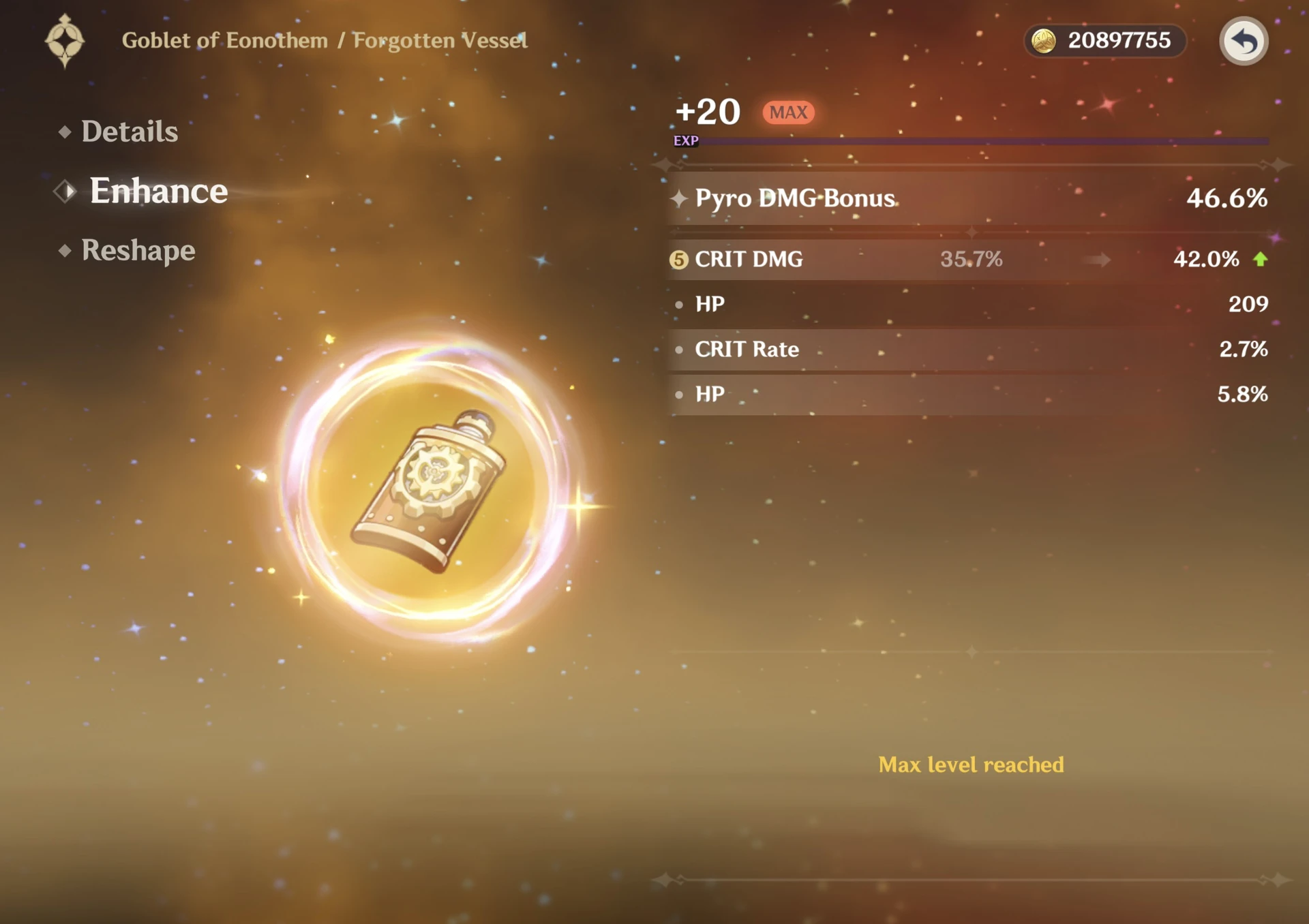 did artifact farming in my sister’s account and got this amazing pyro ...