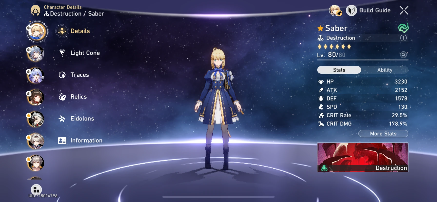 I just finished my saber build and only need the stats what should I do ...