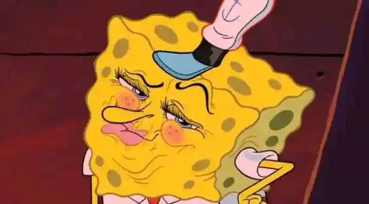 angry spongebob face