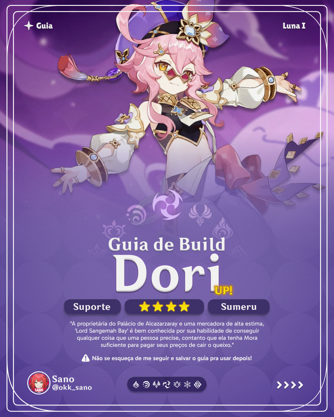 Dori Build Guide | Infográfico Luna I | Pt-Br Genshin Impact | HoYoLAB