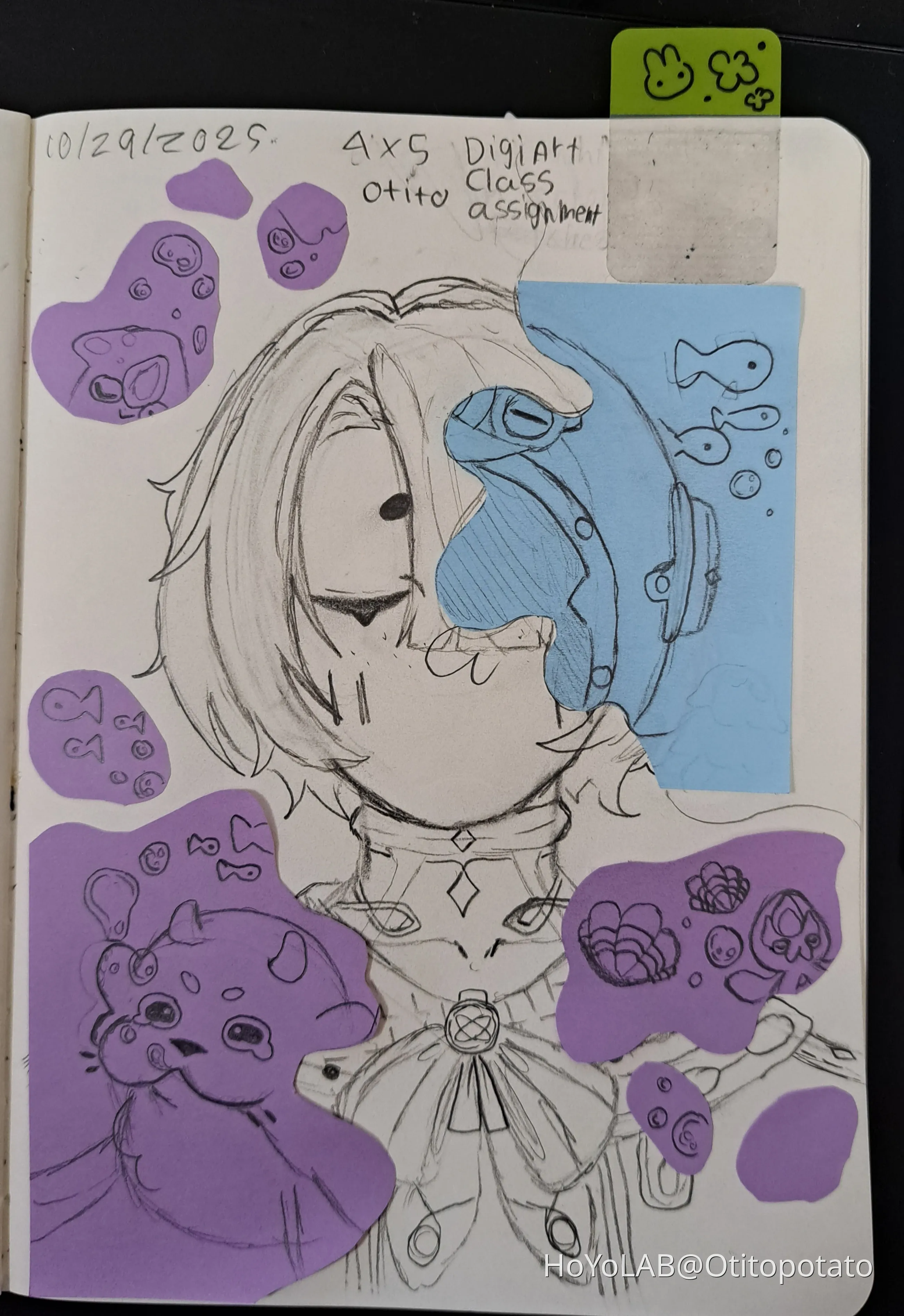 WIP Freminet drawing for Digit Art Class project Genshin Impact | HoYoLAB